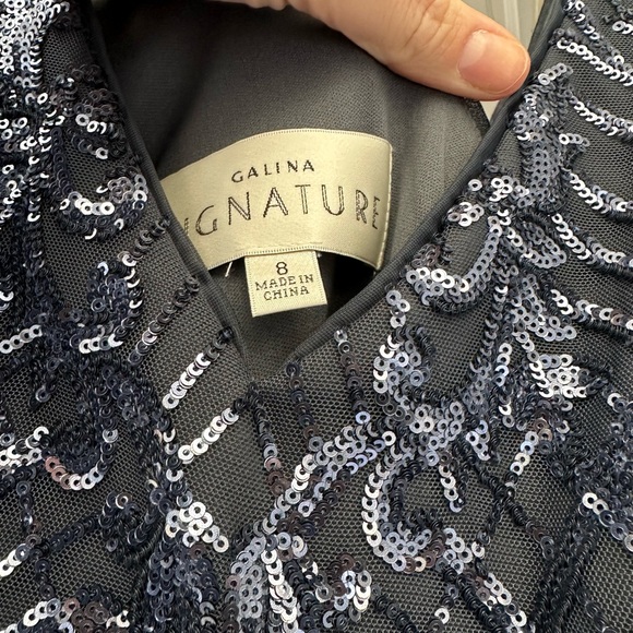 Dresses | Blue Slate Prom Dress With Sequins | Poshmark